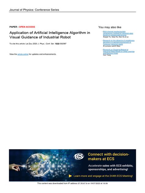 application of artificial intelligence algorithm in visual guidance of
