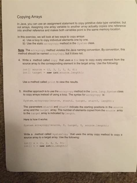 Solved Activity 5 Array Parameters When Passing An Array To