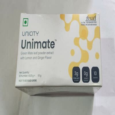 Unicity Unimate Green Leaf Powder Extract With Lemon Ginger Flavour 10