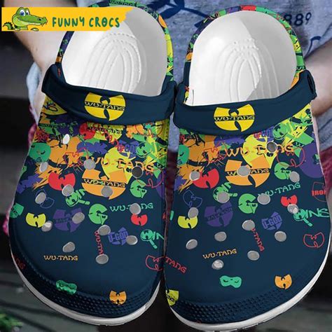 Colorful Clan Logo Wu Tang Crocs Step Into Style With Funny Crocs