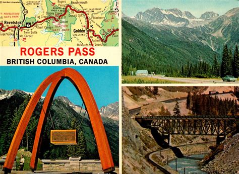 Canada British Columbia Rogers Pass Multi View With Map Canada