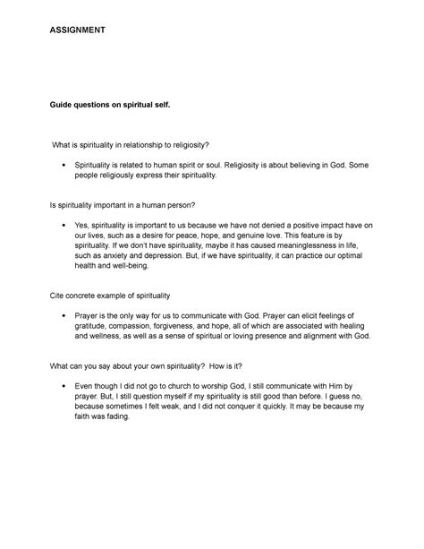 Understanding The Self Assignment Assignment Guide Questions On