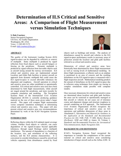 Ils Critical And Sensitive Areas Flight Vs Simulation