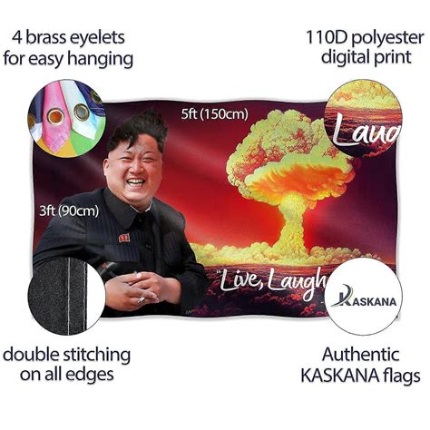 Kim Jong Un Live Laugh Love Flag Funny Meme Flag For Bedroom Or College