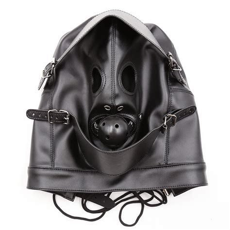 Gimp Ball Gag Mask Bondage Head Harness Hood Blindfold Full Restraint Pu Leather Ebay Uk