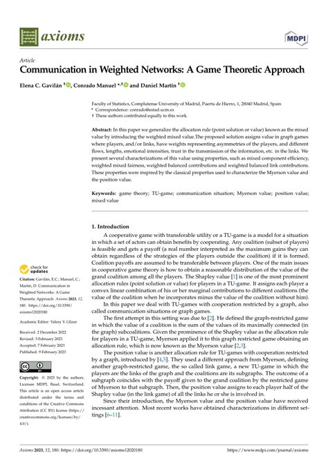 Pdf Communication In Weighted Networks A Game Theoretic Approach