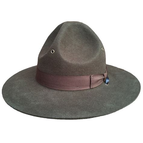 Mens Us Military Campaign Drill Sergeant Wool Mountie Ranger Hat