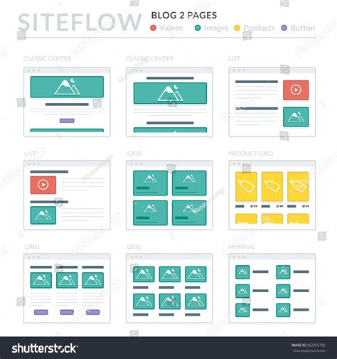 Website Wireframe Layouts Ui Kits Site Stock Vector Royalty Free Shutterstock