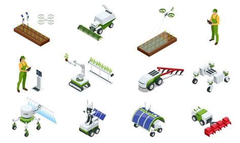 Premium Vector Isometric Modern Smart Industrial Greenhouse Set Of Artificial Intelligence