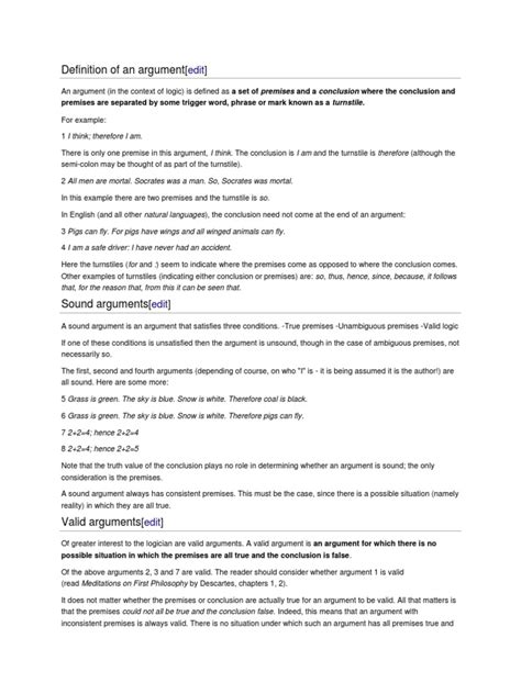 Definition Of An Argument Pdf Argument Logical Consequence Definition Of An Argument Pdf Argument Logical Consequence
