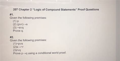 Solved 207 Chapter 2 Logic Of Compound Statements” Proof