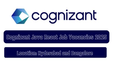 Cognizant Java React Job Vacancies 2025 Cognizant Software Engineer