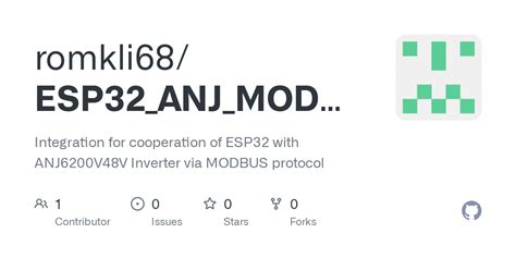 Github Romkli68esp32anjmodbus Integration For Cooperation Of