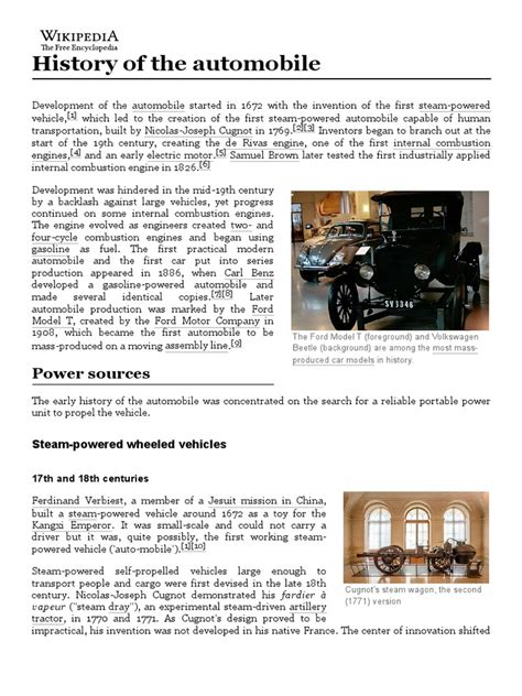 History Of The Automobile Pdf Car Wheeled Vehicles