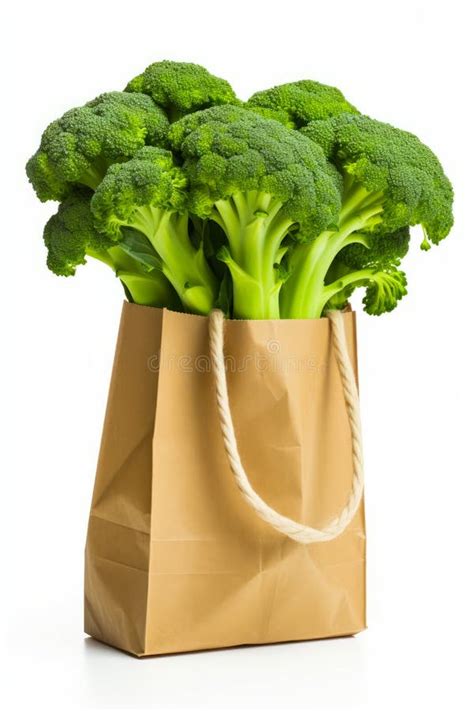 Bag With Bunch Of Broccoli Inside Of It Generative Ai Stock Image Image Of Dieting Nature