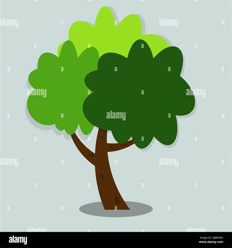 Symbols Tree Icon Green With Beautiful Leaves Vector Illustration