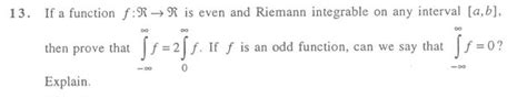 solved 3 if a function f r→ℜ is even and riemann integrable