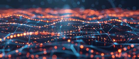 flow of data packets through a complex network stock illustration