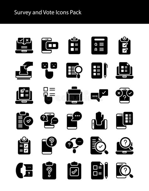 Survey And Vote Glyph Solid Icons Stock Vector Illustration Of Chat Opinion 221775811