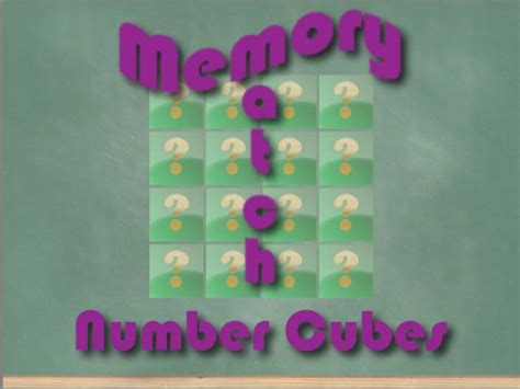 Interactive Math Game Memory Game Number Cubes Media4math