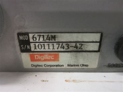 Digitec Model 6714m Digital Industrial Printer Tk5396 2 River City Industrial