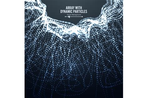 Array Vector With Dynamic Particles Round Dots And Lines Graphic Abstract Background Lighting