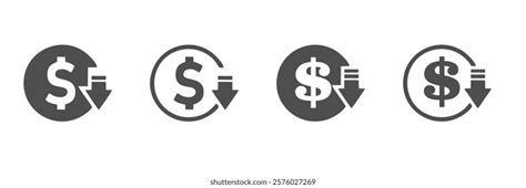 Cost Reduction Vector Icon Concepts Stock Vector Royalty Free 2491671039 Shutterstock