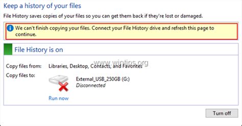 Fix Reconnect Your Drive Your File History Drive Was Disconnected For