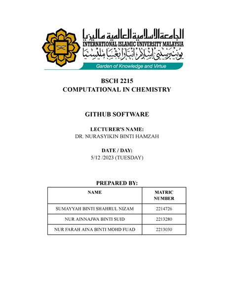 Compchem Github Report Bsch 2215 Computational In Chemistry Github