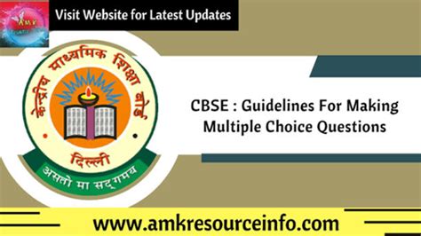 CBSE Board Released Guidelines For Making Multiple Choice Questions AMK RESOURCE WORLD