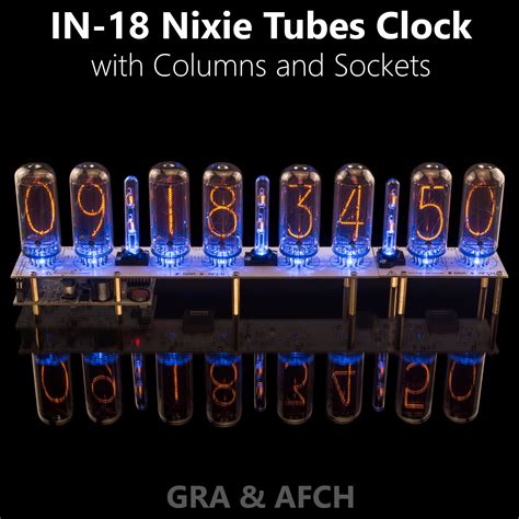 IN Nixie Clock With Sockets And Dots SMF RGB USB Tunes Tubes Columns Temp Sensor