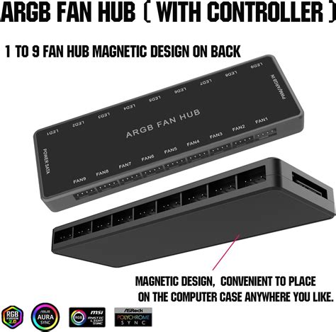 9 Port ARGB PWM Fan Hub With Controller And SATA Power Input In Nepal At NPR 3968 Rating 3 9