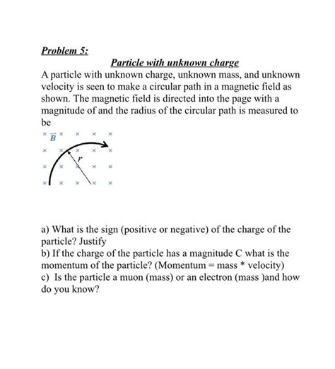 Solved Problem Particle With Unknown Charge A Particle Chegg