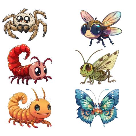 Chibi Insect Clipart Bundle Bug Clipart Collection Commercial Use Png Instant Download