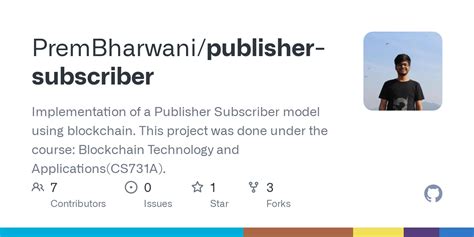 Github Prembharwanipublisher Subscriber Implementation Of A Publisher Subscriber Model Using