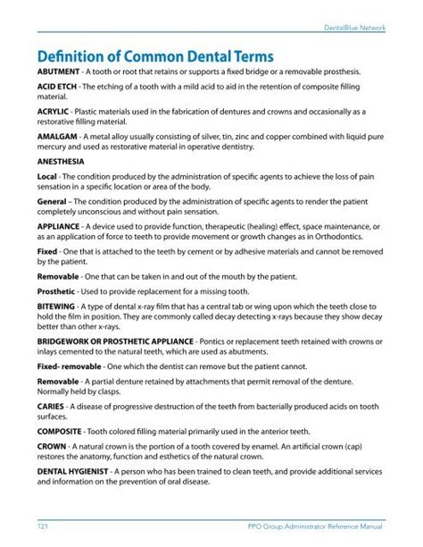 Dental Terminology Dictionary
