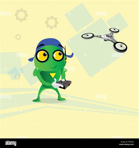 Modern Robot Remote Control Drone Flying Air Quadrocopter Stock Vector Image Art Alamy