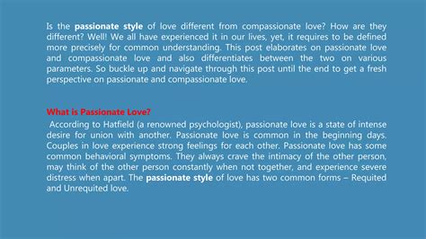 Difference Between Compassionate And Passionate Lovepptx
