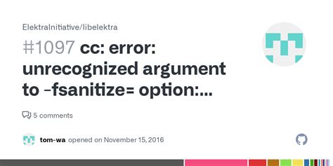 Cc Error Unrecognized Argument To Fsanitize Option Integer Issue