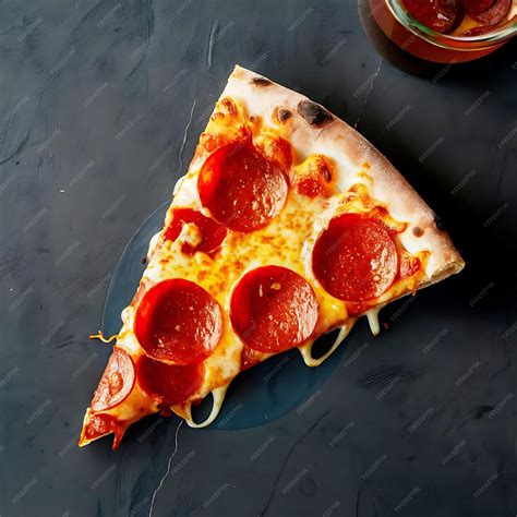 A Single Slice Of Pepperoni Pizza With Gooey Cheese And A Crispy Crust