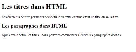 Les Titres Et Les Paragraphes En Html Tutoforyou