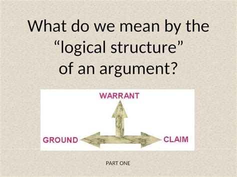 Ppt What Do We Mean By The “logical Structure” Of An Argument Part