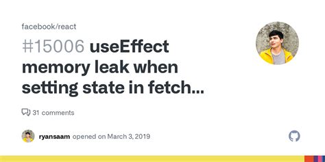 Useeffect Memory Leak When Setting State In Fetch Promise · Issue