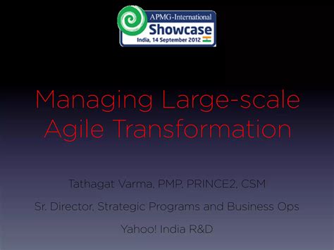 managing large scale agile transformation ppt
