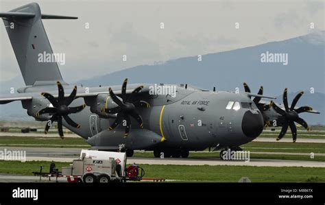Four Engine Turboprop Military Transport Aircraft Hi Res Stock