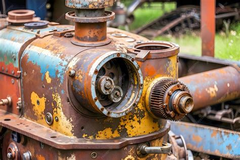 Premium Ai Image An Old Broken Gearbox Is Lying In The Factory Dump