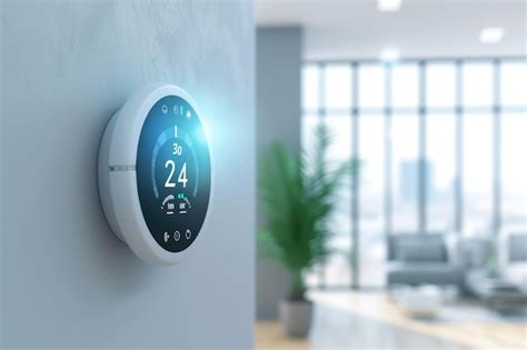 Premium Photo Smart Home Automation With IoT Thermostat Device And App Icons
