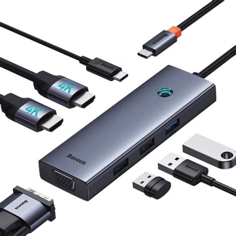 Baseus 7-in-1 USB-C Hub 💻 mit VGA, 2x HDMI, USB-C & 2x USB-A - MyTopDeals