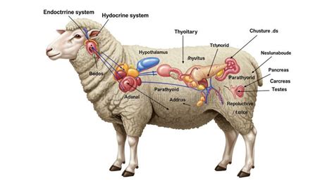 Illustration Of A Sheep S Internal Anatomy Highlighting Various Organs The Diagram Stock