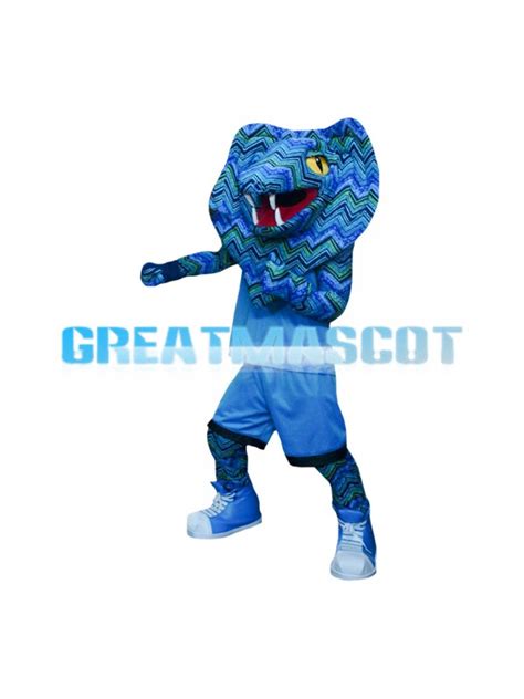 Blue Ripple Python In Sports Set Mascot Costume